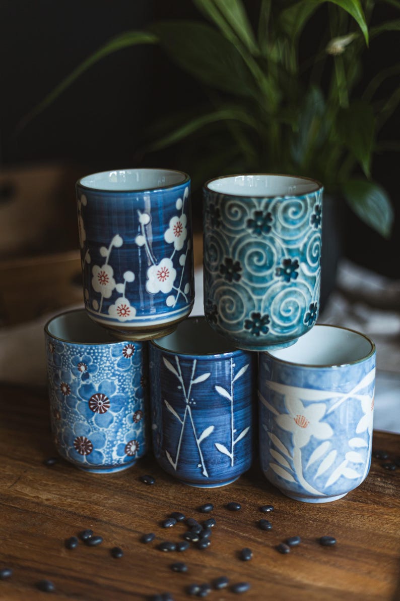 Set of 2 Japanese Teacup Ceramic Tea Cup Mug Japanese Traditional ...