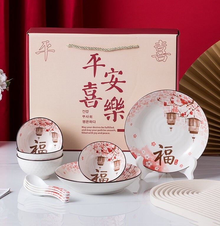 Japanese Chinese Ceramic Dinnerware Set Plates Bowls Spoons - Etsy
