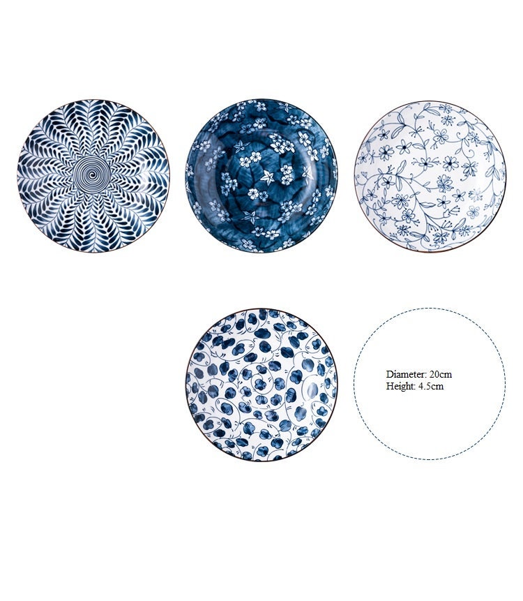 Japanese Chinese Ceramic Dinnerware Set Plates Bowls Tableware - Etsy