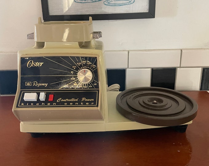 Vintage 12 Speed Beige Oster Food Kitchen Center Base With Turntable ...