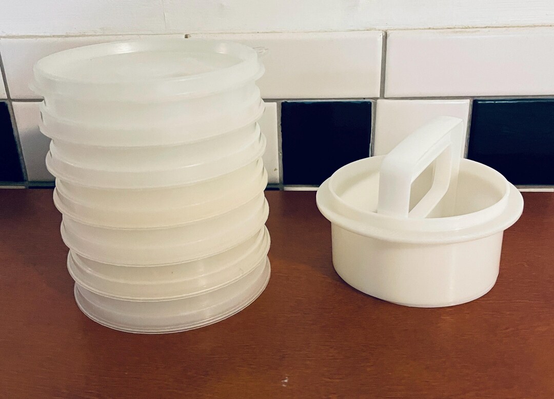 Vintage Set of 6 Tupperware Hamburger Keeper Containers With Hamburger ...