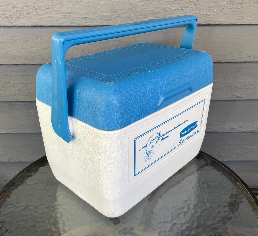 Gott Sportsman Cooler 12 Quart 1980's White/blue Camping/fishing/beach ...