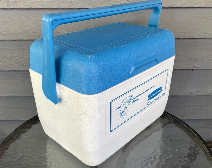 Gott Sportsman Cooler 12 Quart 1980's White/blue Camping/fishing/beach ...