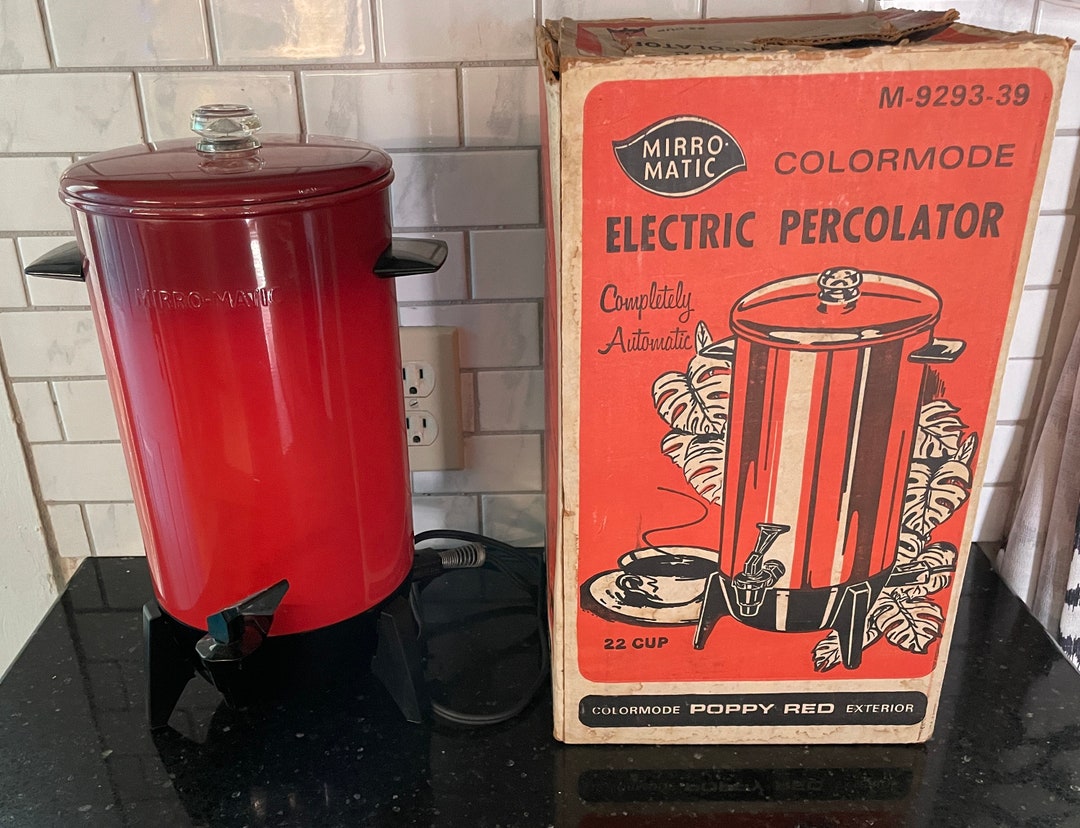 Mirro-matic 1970's Red 22 Cup Electric Coffee Maker/tea - Etsy