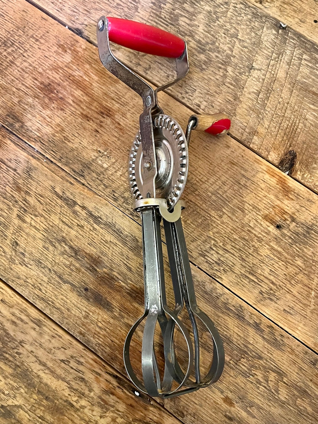 Vintage Red Handle Manual Egg Beater - Etsy