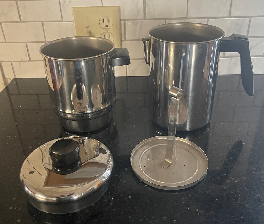 Vintage Stainless Steel 8 Cup Drip Stove Top Coffee Maker - Etsy