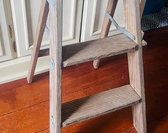 Vintage Wooden 3 Step Ladder - Etsy