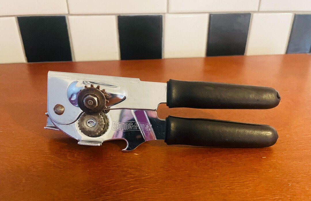 Vintage Can Opener Swing-a-way Handheld Can Opener Black Handle USA ...