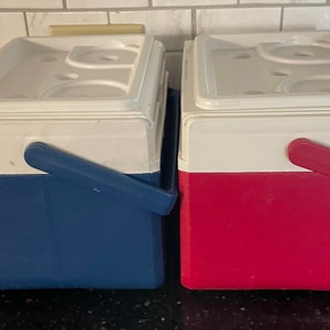 Vintage Cooler Ice Chest Flip Lid Your Choice of Blue or Red Camping ...