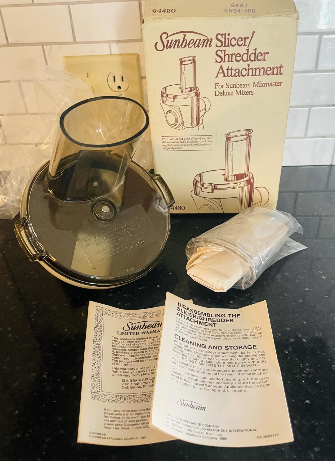 Vintage Model 94480 Sunbeam Disco- Chef Food Slicer "new Old Stock ...