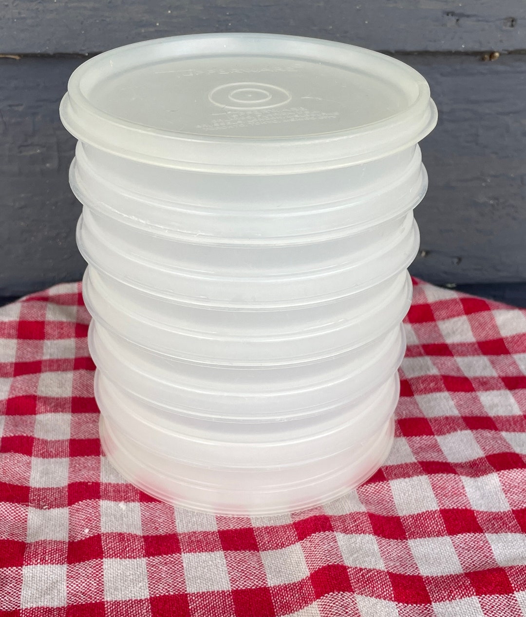 Vintage Set of 6 Tupperware Hamburger Keeper Containers, Transparent ...