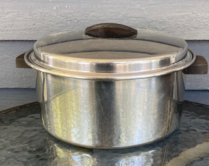 Vintage Ekco Flint 4 1/2 Quart Stainless Steel Dutch Oven Soup Pot ...