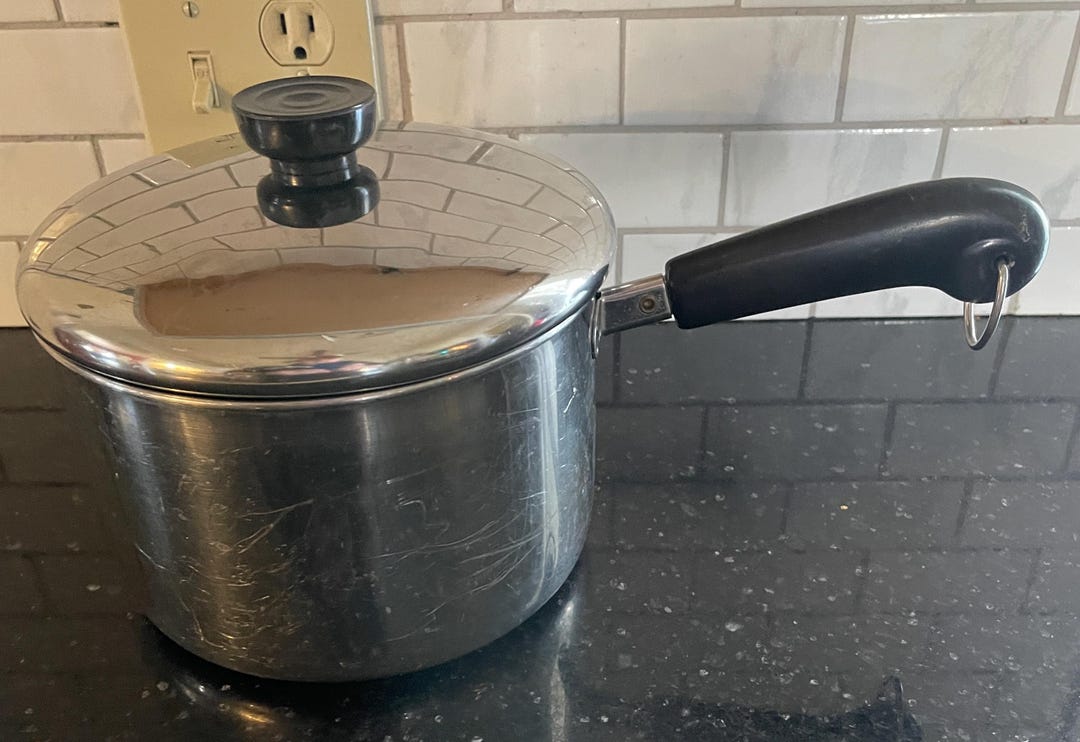 Vintage 1993 3 Quart Revere Ware Sauce Pan With Disk Bottom Cover Made ...