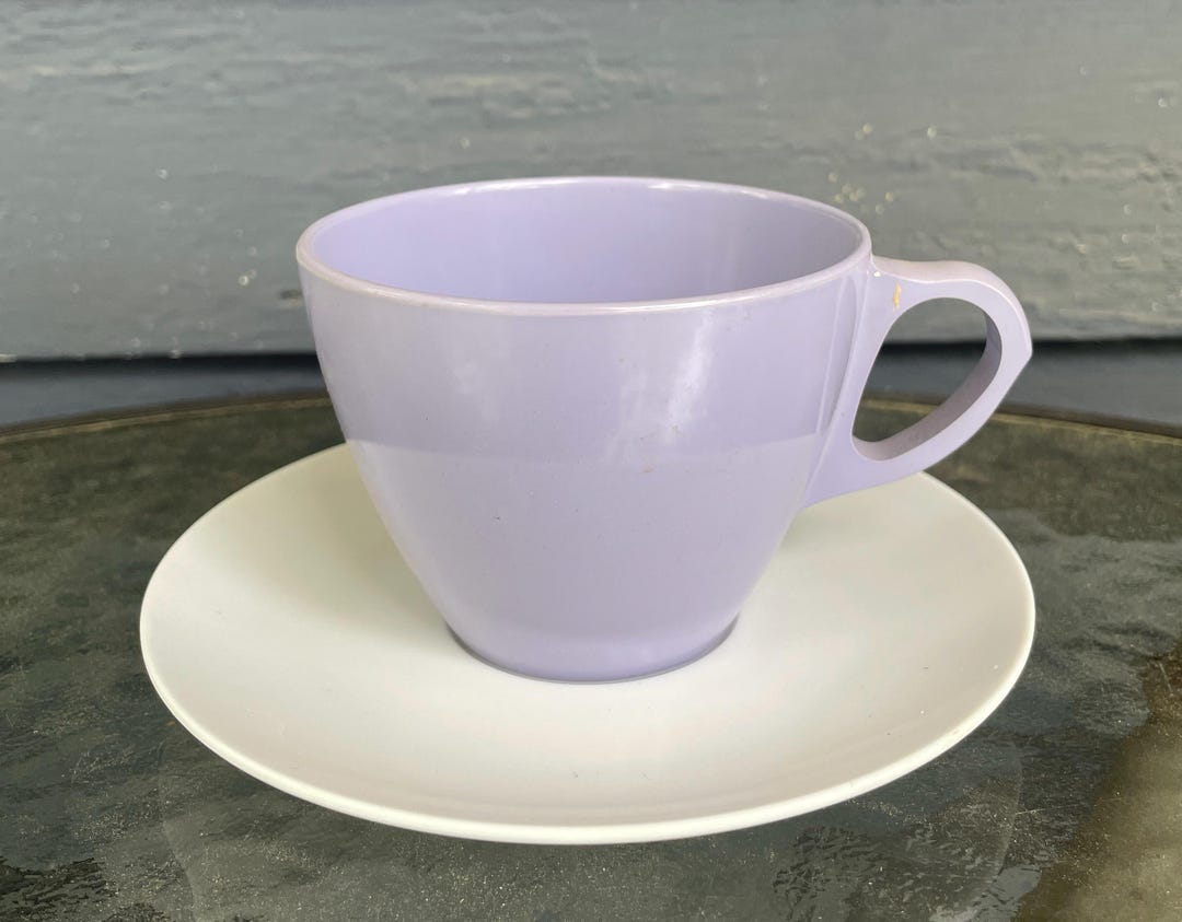 Vintage Melamine 1950's Royalon Purple Cup 304, White Saucer 305 ...