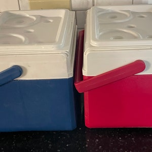 Vintage Cooler Ice Chest Flip Lid Your Choice of Blue or Red Camping ...