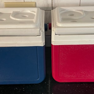 Vintage Cooler Ice Chest Flip Lid Your Choice of Blue or Red Camping ...