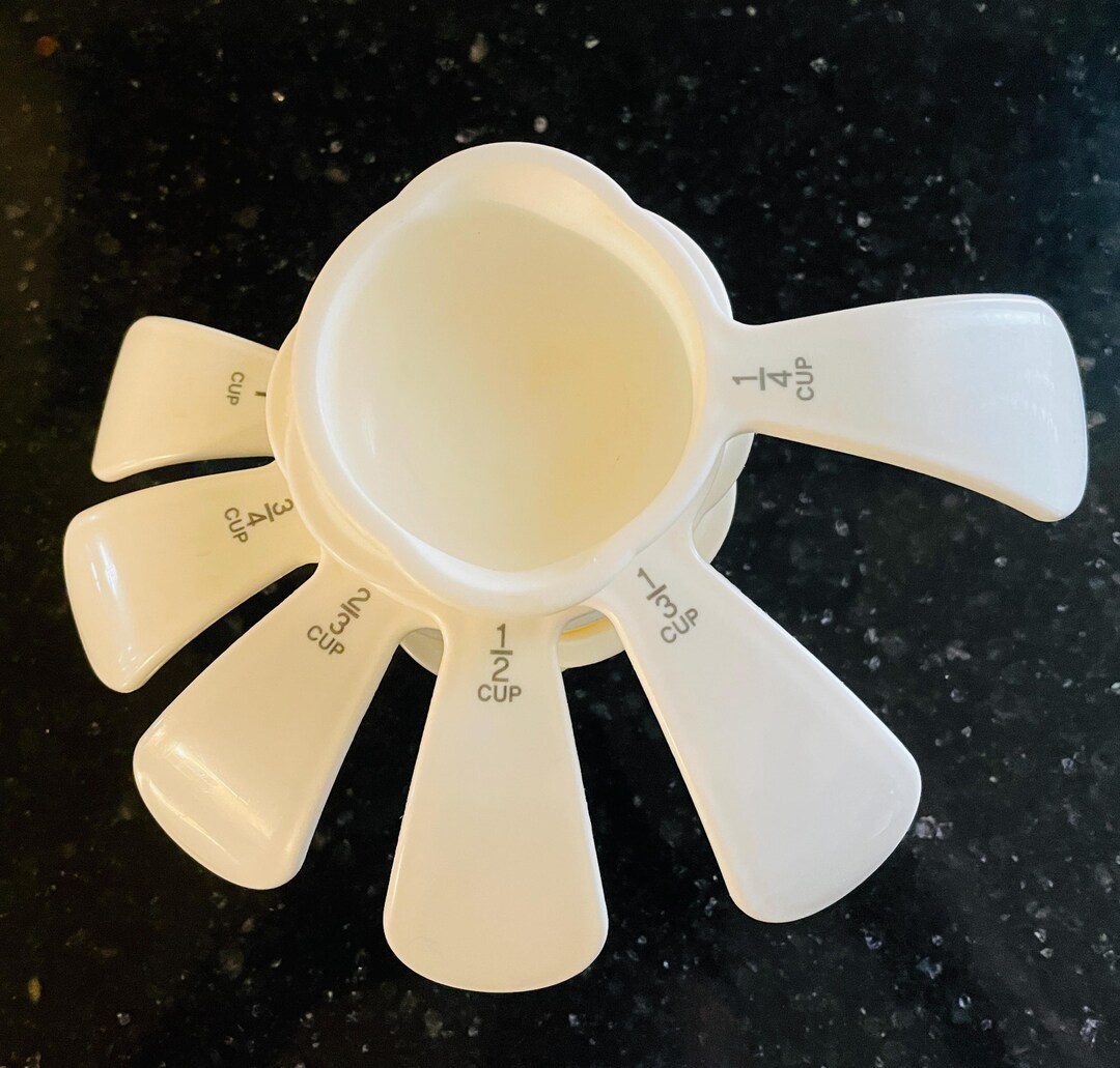 Vintage Complete Set of White Curved Tupperware Measuring Cups - Etsy