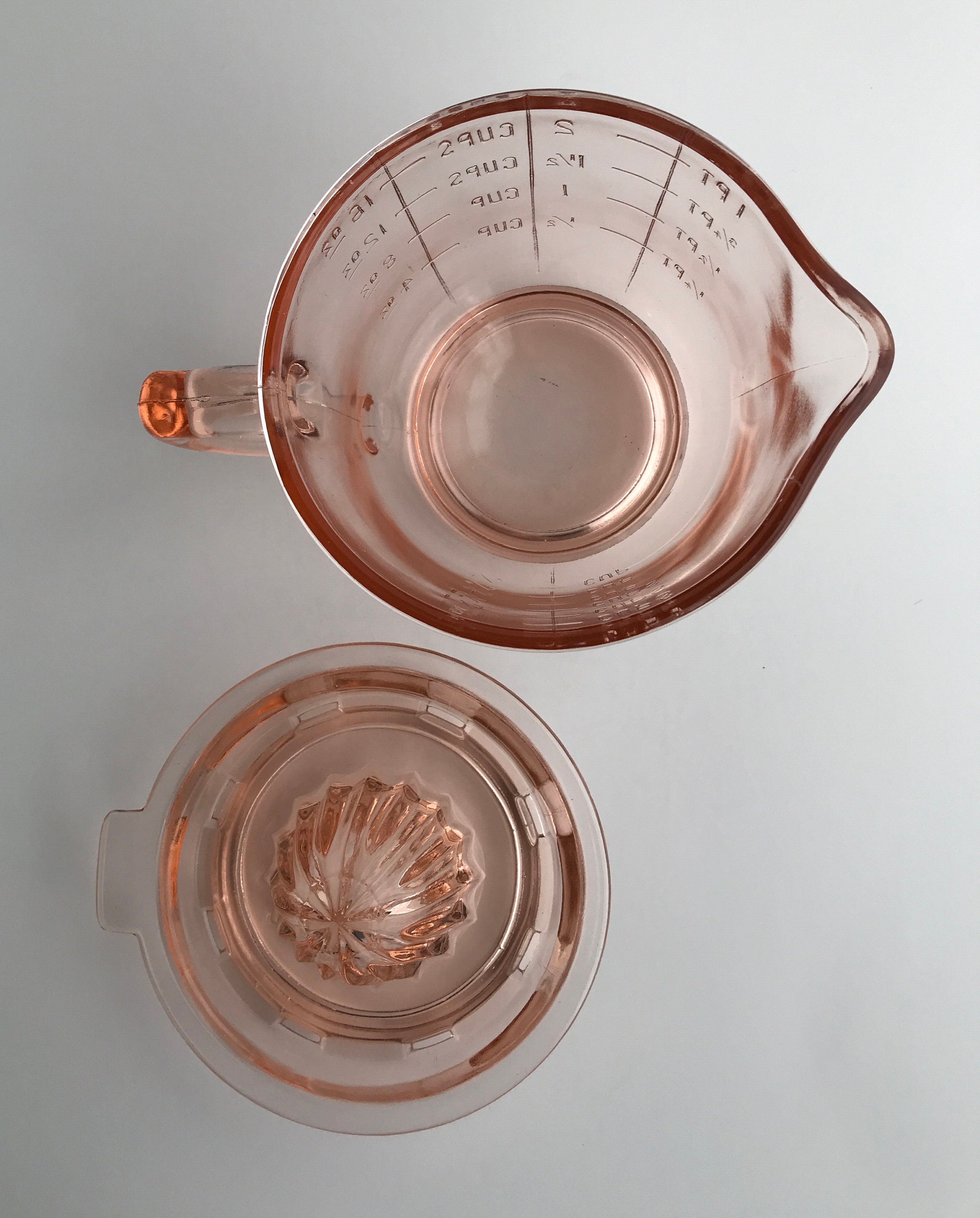Vintage Pink Hazel Atlas 2 Cup Measuring Pitcher and Reamer - Etsy