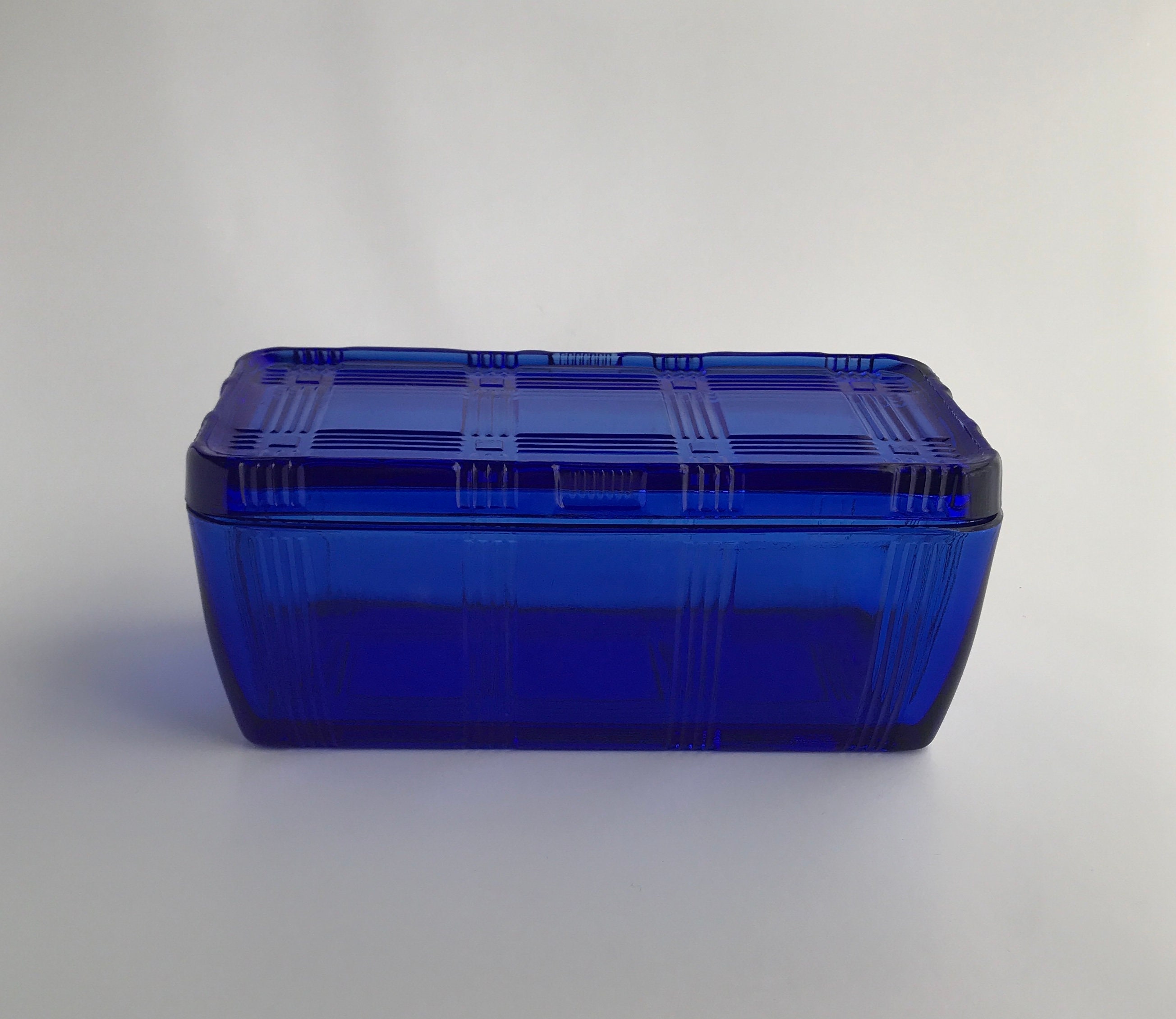 1930's Hazel Atlas Cobalt Blue Criss Cross Refrigerator - Etsy