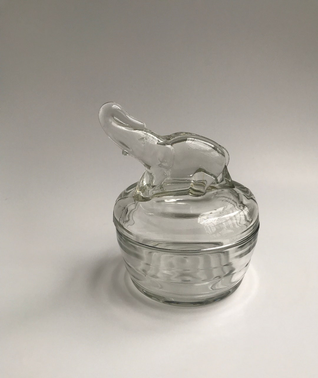 Vintage Jeanette Crystal Elephant Powder Jar - Etsy