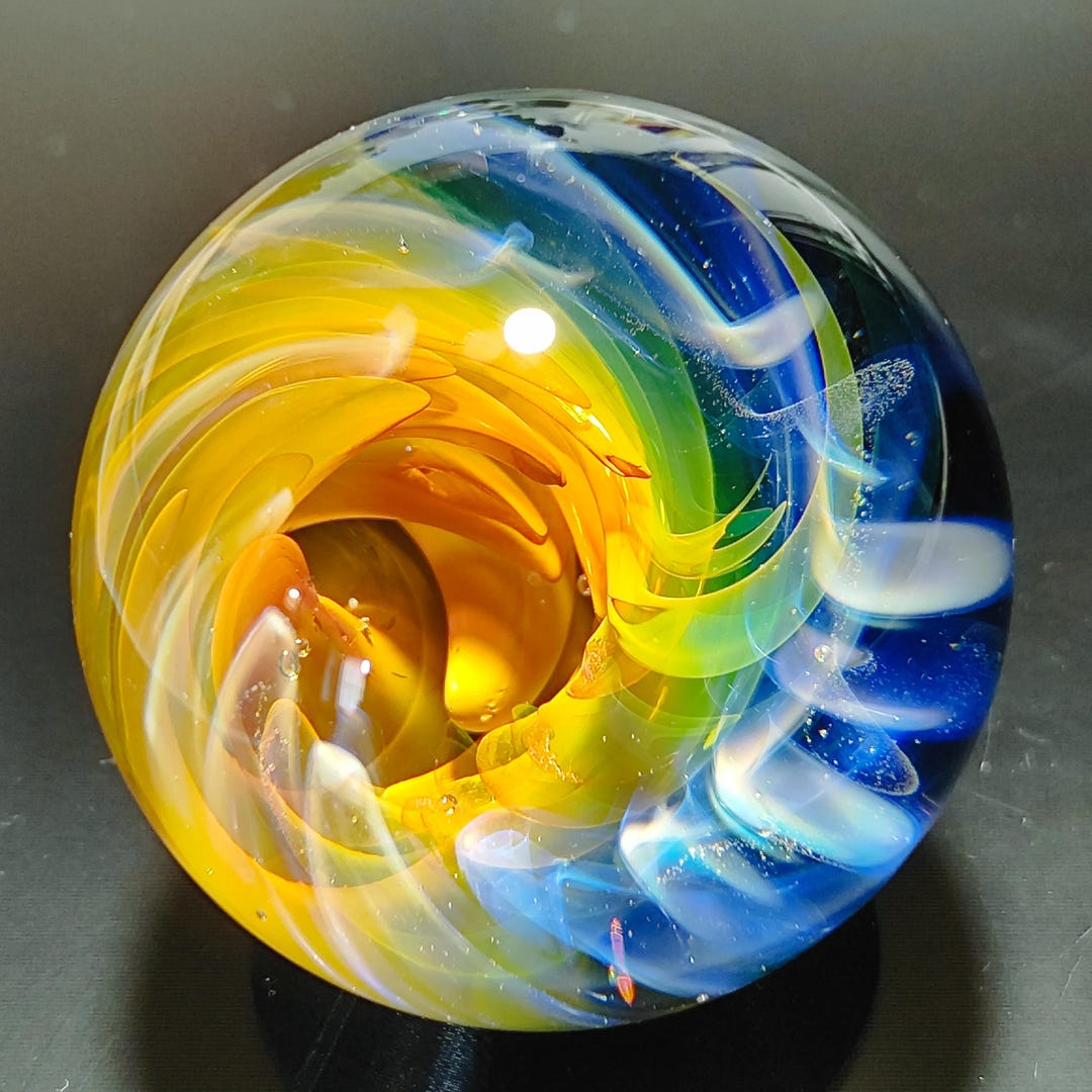 Glass Sphere, Paperweight, Multi-colored Marble Vortex - Etsy
