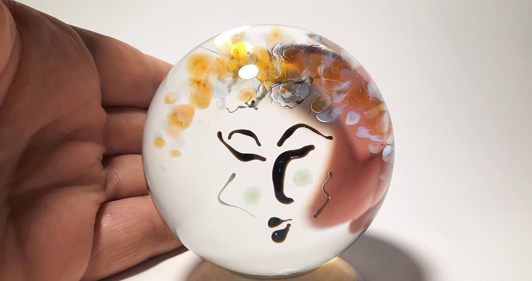 Multicolored Face Marble Paperweight Glass Sphere - Etsy