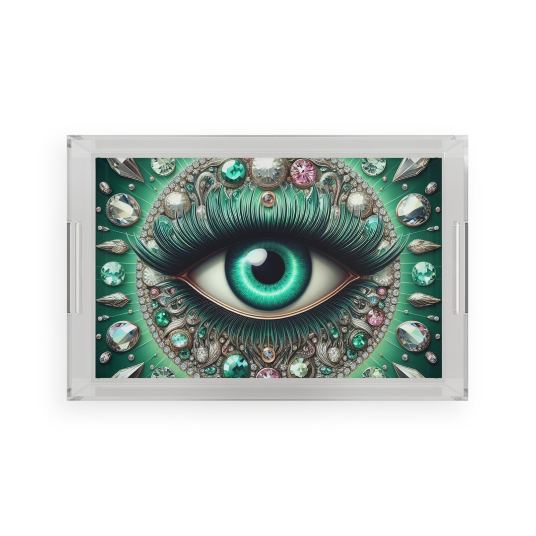 Green Acrylic Tray Protective Eye Evil Eye Large Breakfast Tray Serving ...