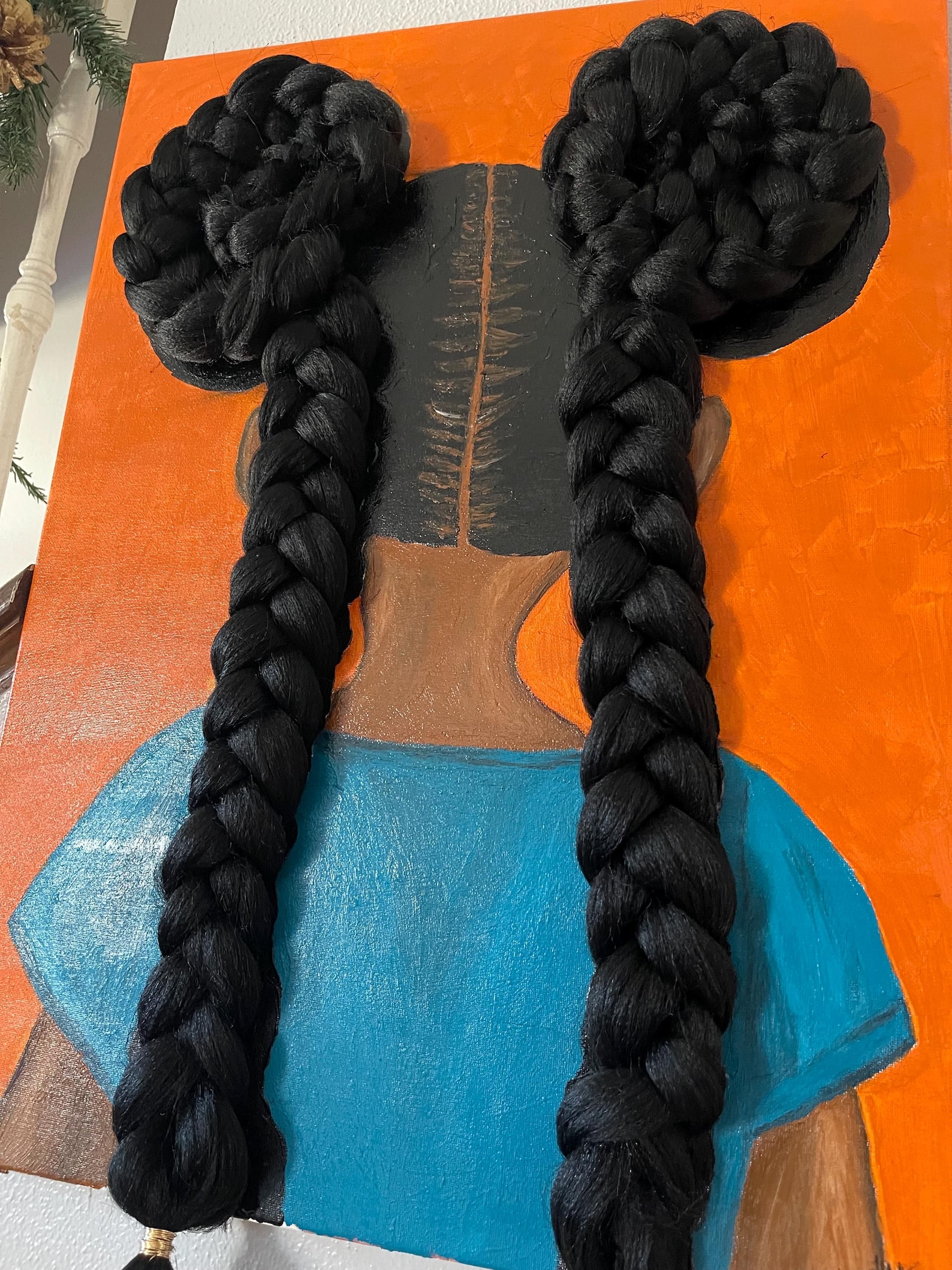 3D Braided Beauty 18x24 Acrylic Painting With Braided Hair African ...