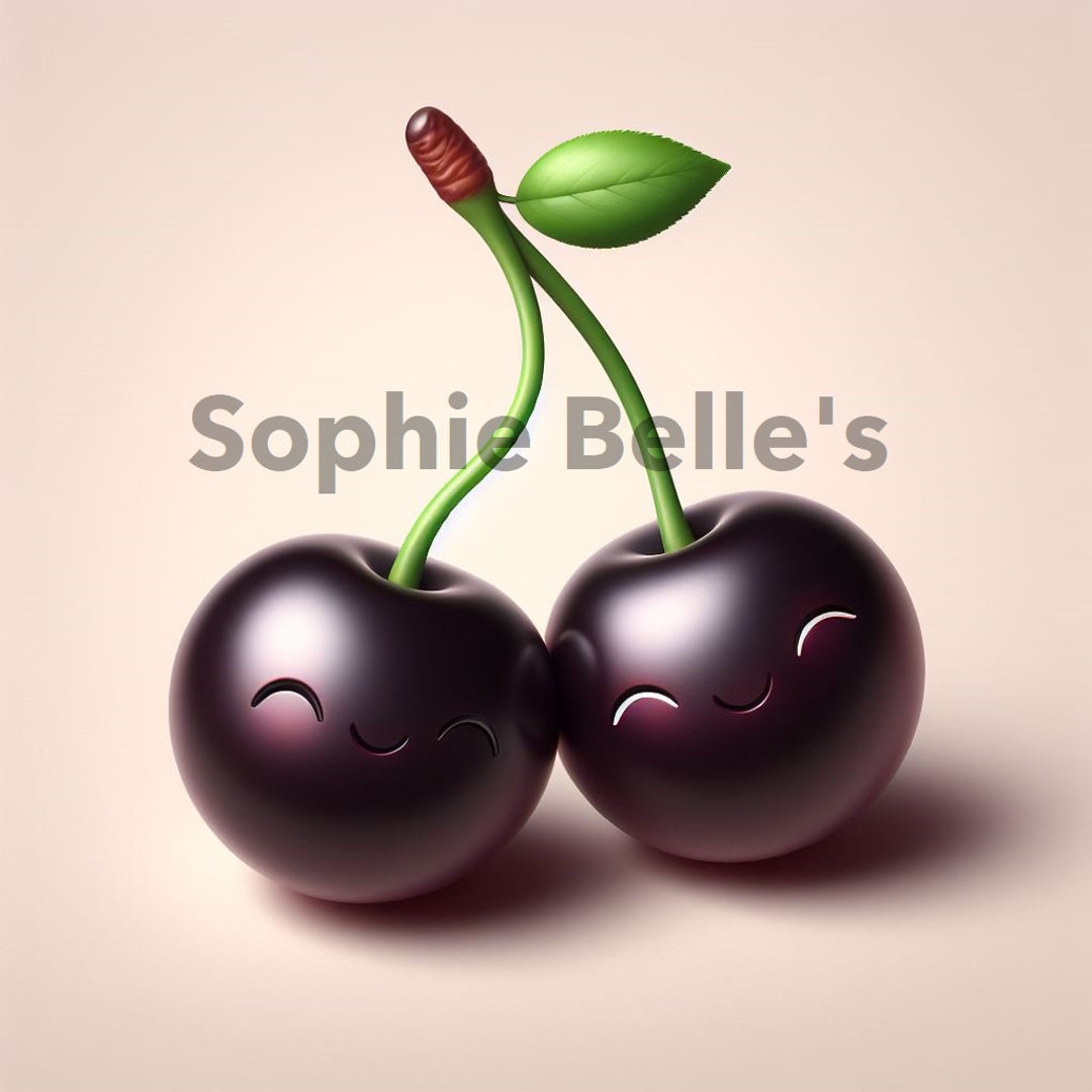 Digital Art Black Cherries Smiling PNG Download Cherry Art Poster Black Cherry Art Cherry Lovers ...
