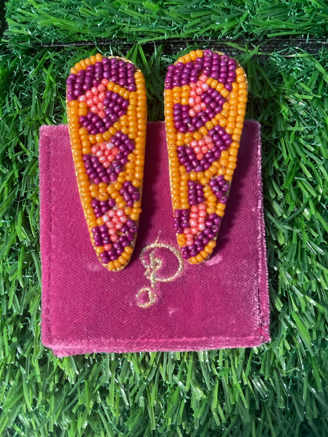 Beaded Leopard Print Hair Clips Set Beaded Hair Accessories, Unique ...