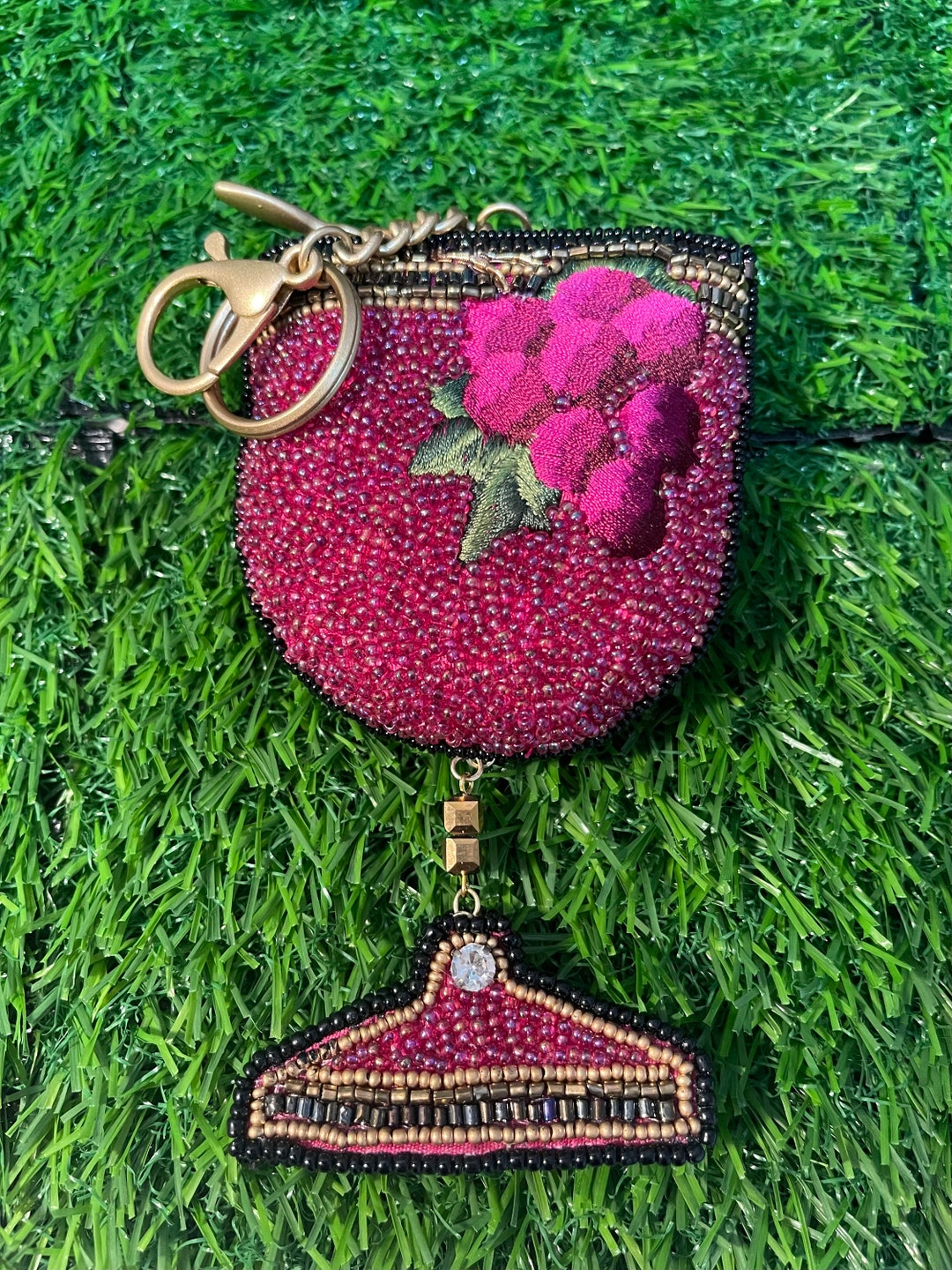 Wine Glass Coin Purse Key Fob Mini Purse Wine Lovers, Red Wine Gift ...