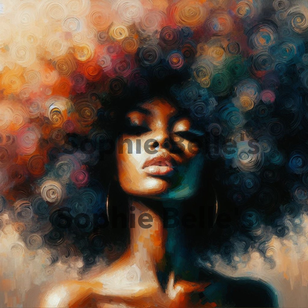 Abstract African American Woman Art Print, Black Girl Magic (digital ...