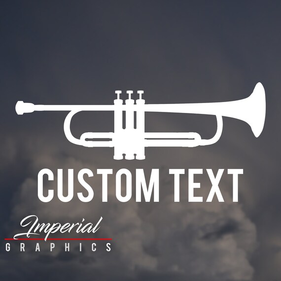 Trumpet Custom Text Vinyl Decal - Etsy