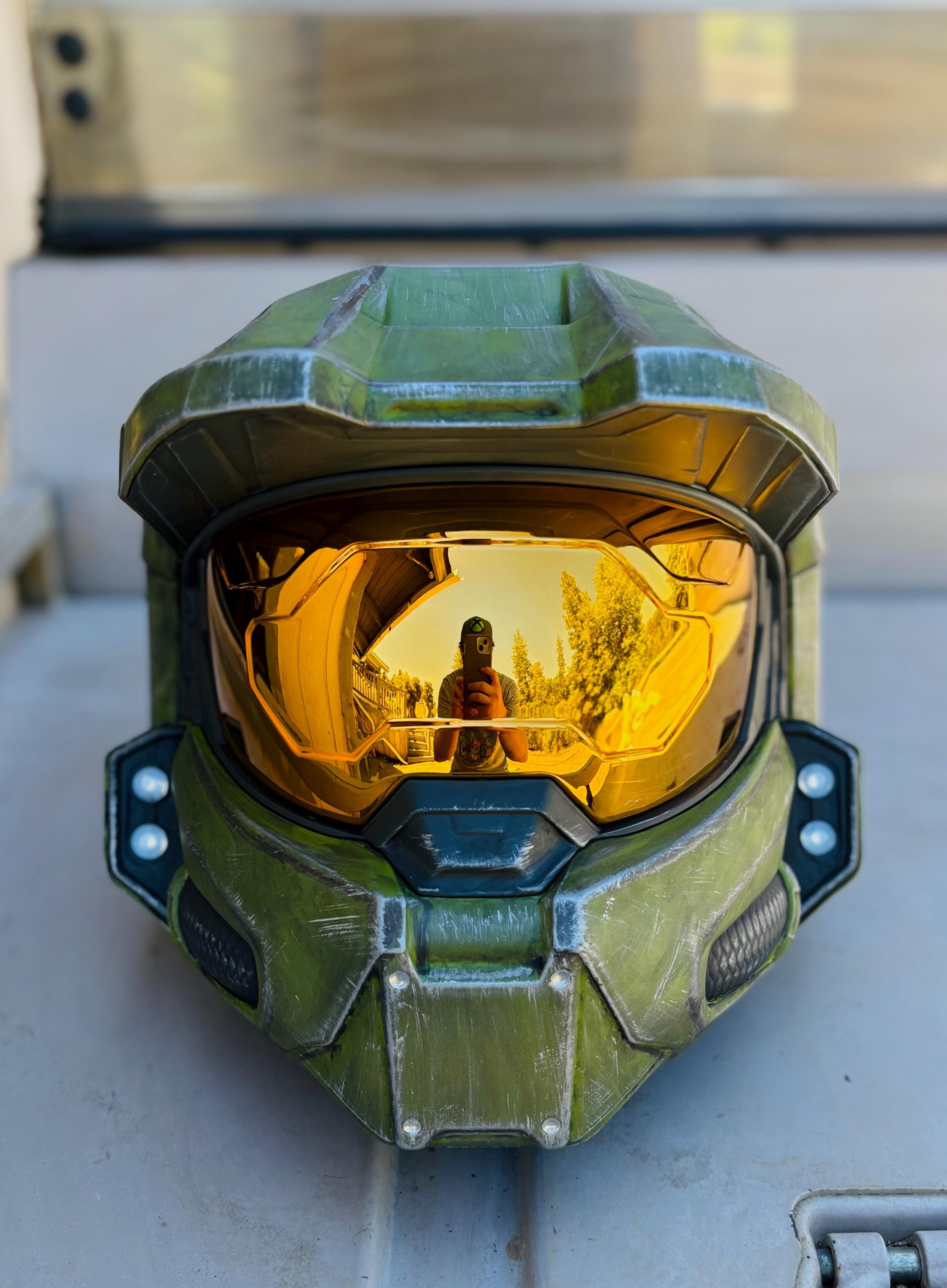 CUSTOM - DELUXE Halo Helmet Master Chief Full Sized Wearable With LED ...