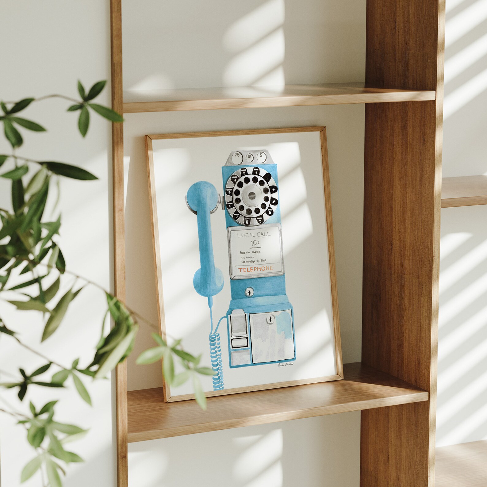 Vintage Payphone Watercolor Art Print - Etsy