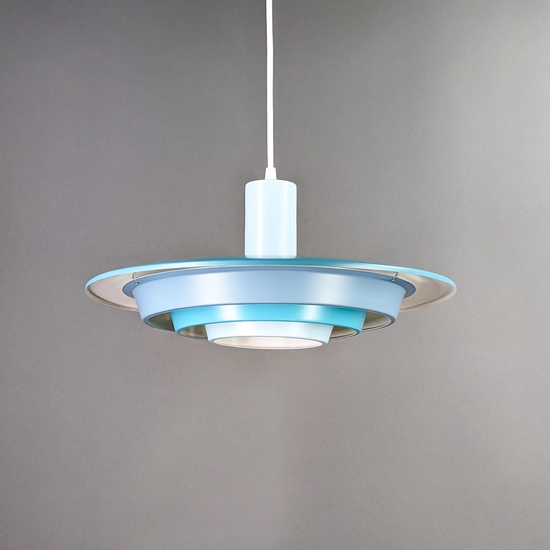 SALE a Light Blue Danish Design Lamp, Mid Century Modern Ceiling Light ...