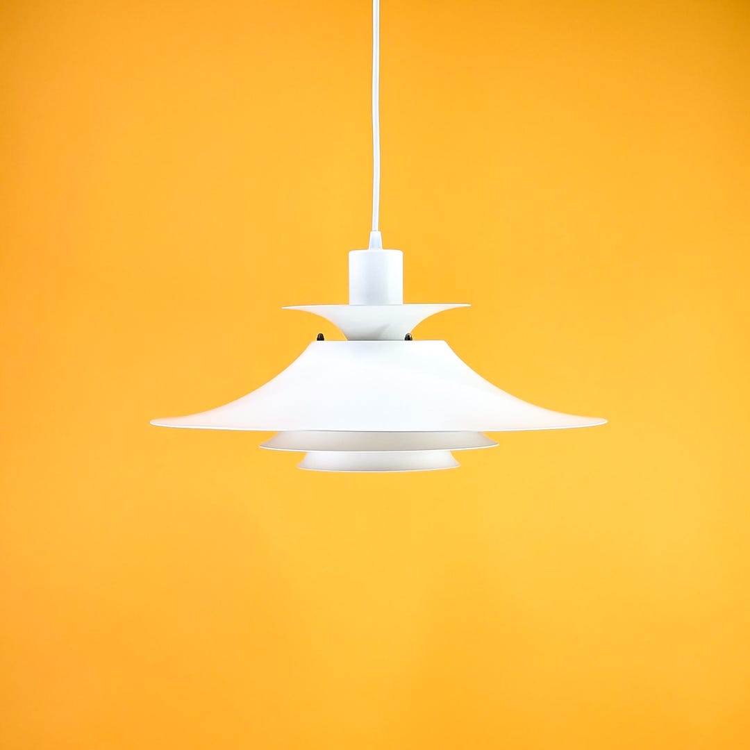 Frandsen Belysning White Pendant Lamp, Scandinavian Mid Century Modern ...