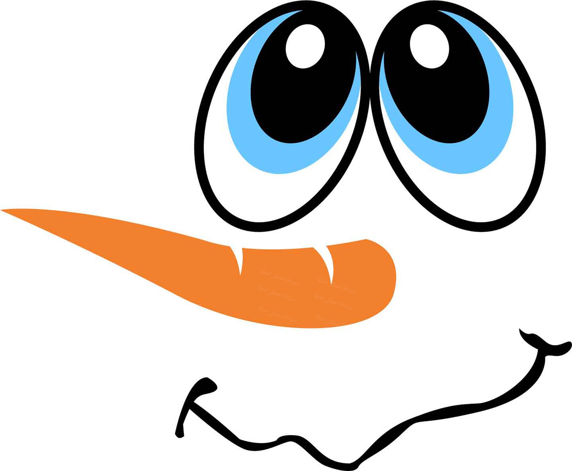 Silly Snowman Face Permanent Vinyl Decal - Adorable Christmas Winter ...