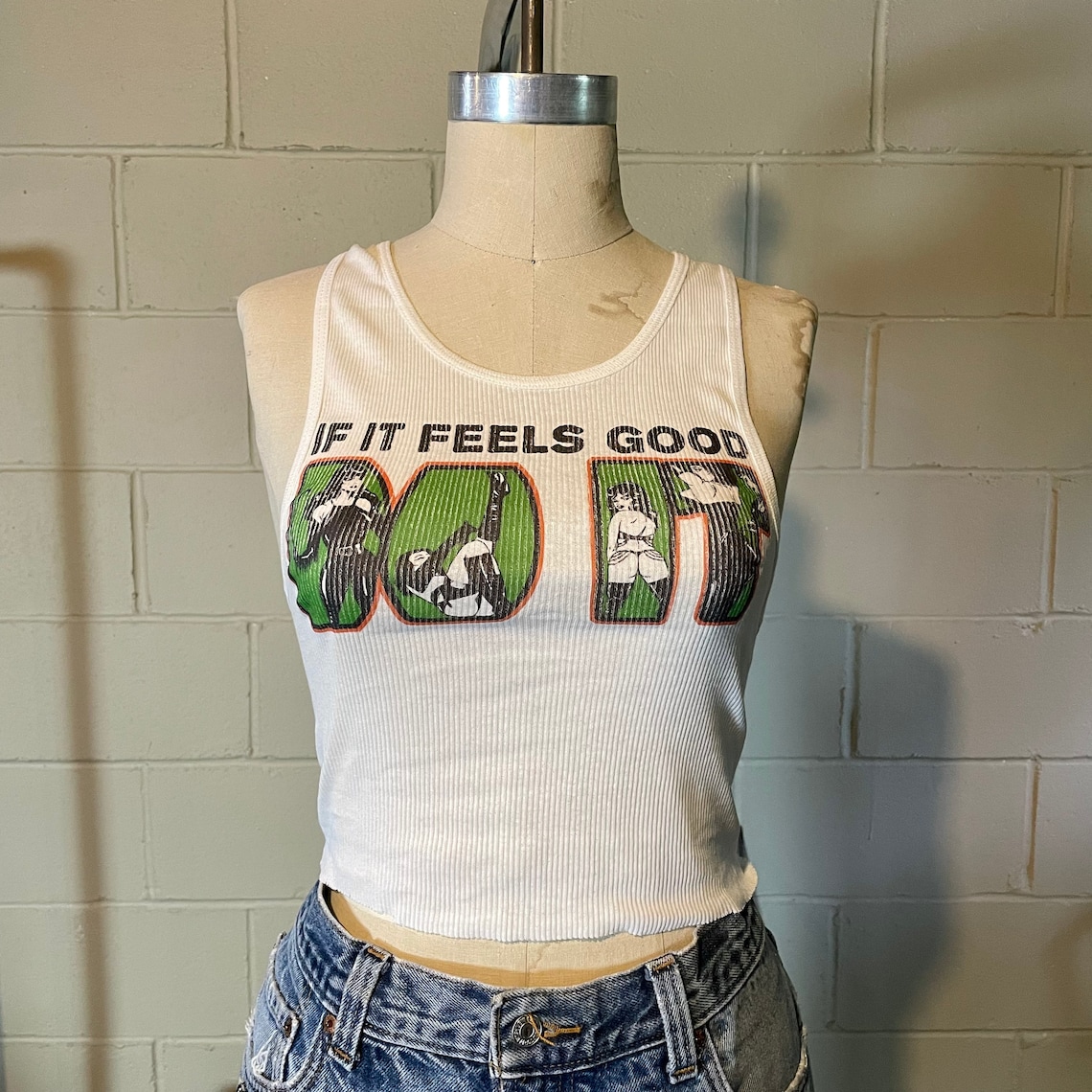 Ribbed Tank With If It Feels Good Do It Vintage Inspired Graphic - Etsy