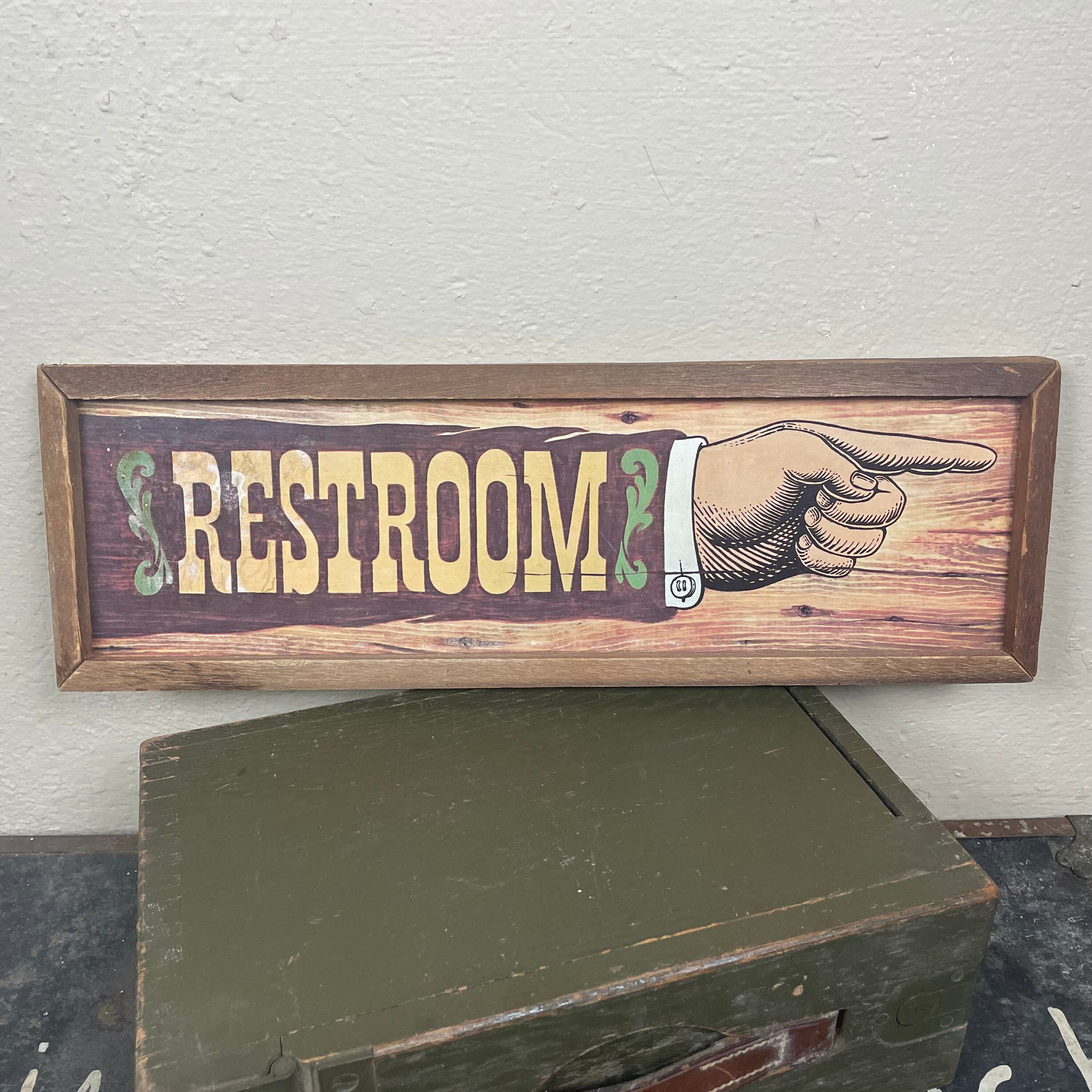 Vintage 1970 Restroom Wallace Berrie Novelty Sign