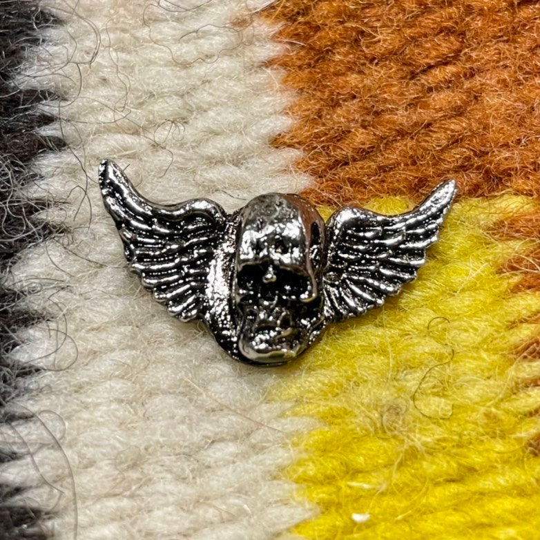Small Winged Skull Vintage 1980 Lapel Pin