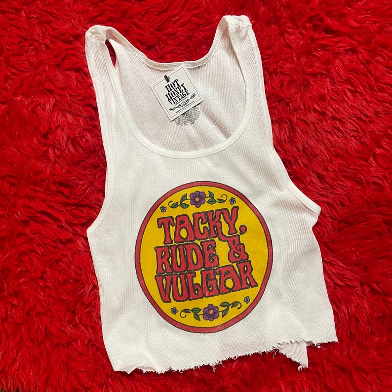 Ribbed Tank With Tacky Rude and Vulgar Vintage Inspired Graphic - Etsy