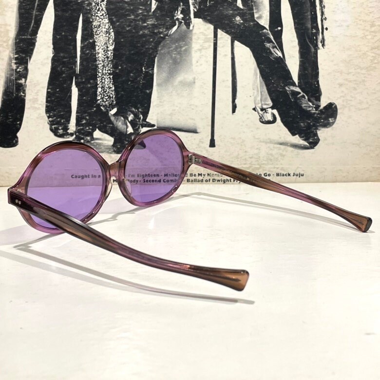 Vintage 1970 Purple Renauld Round Twiggy Mod Sunglasses