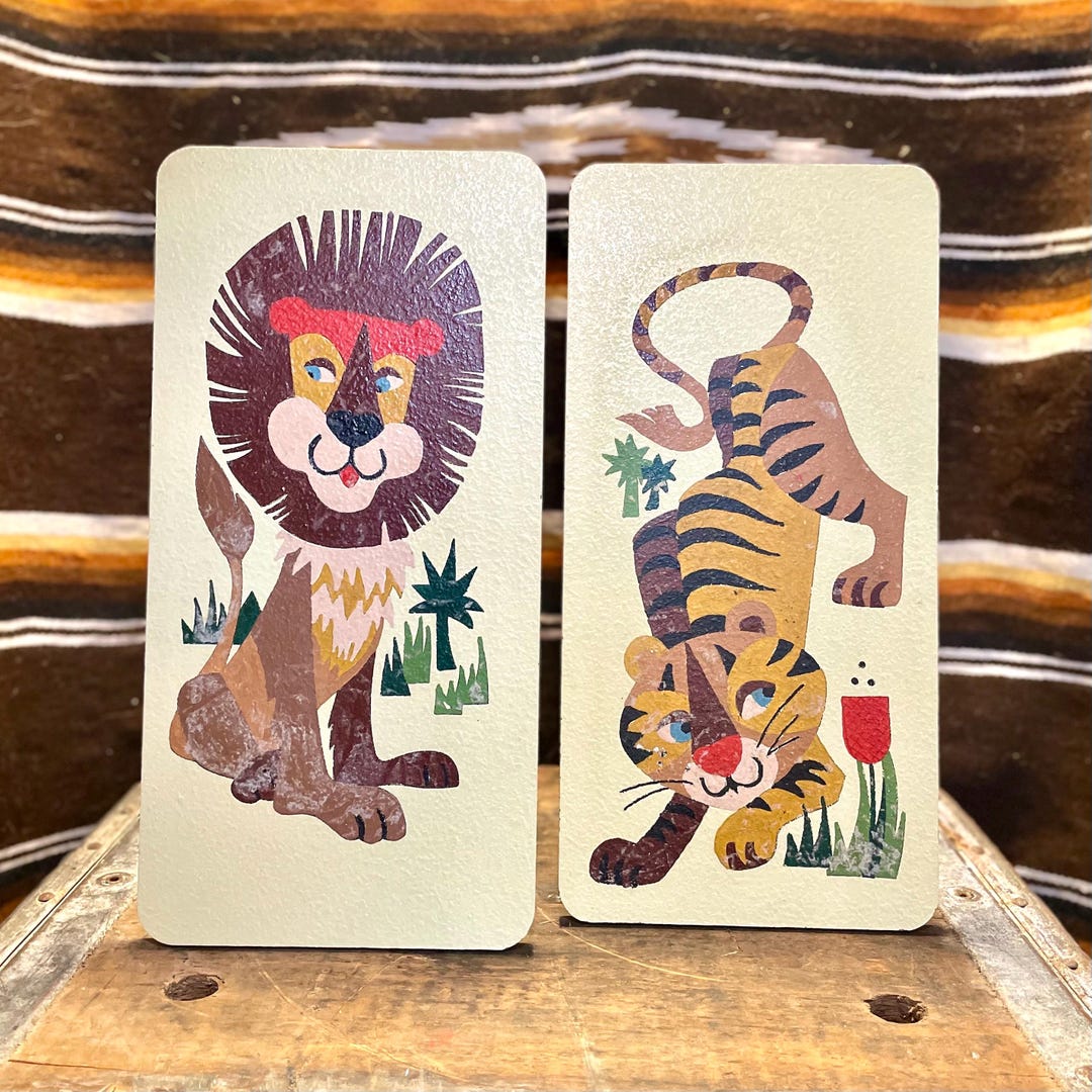 Vintage 1960 MCM Animal Paint by Number Wall Art - Etsy