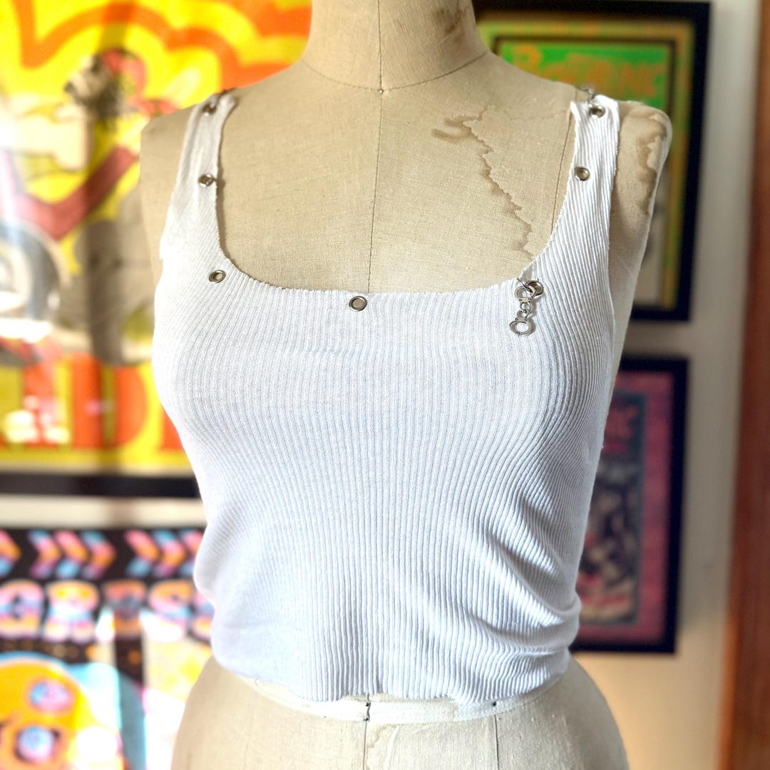 The "jail Break" Grommet & Pierced Vintage Inspired Ribbed Tank - Etsy