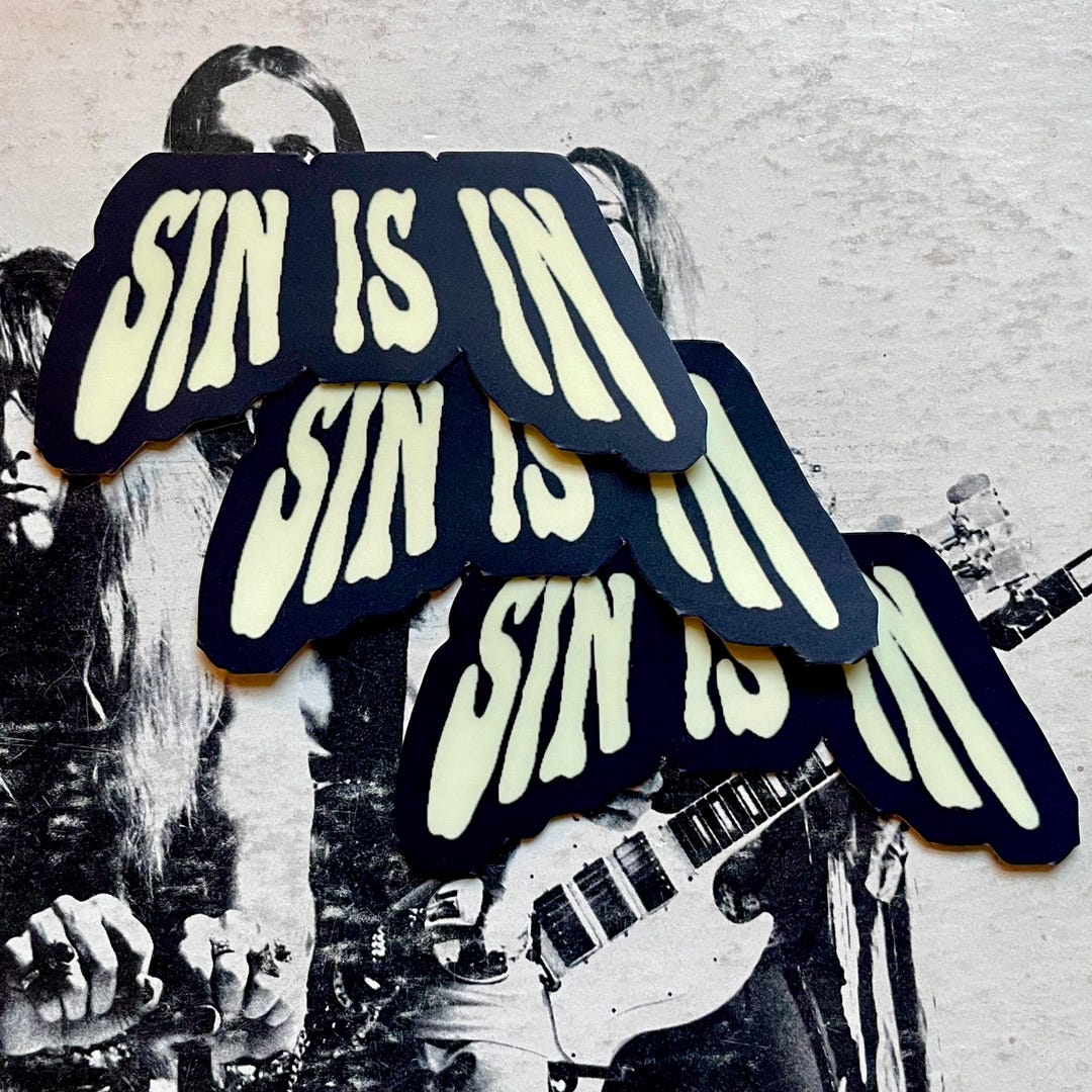 Single Sticker - Sin is in Vintage Inspired - Etsy