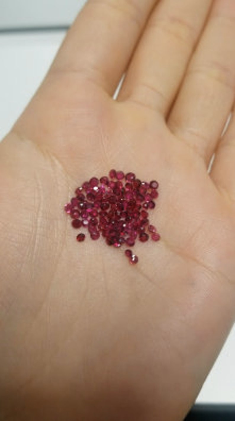 Ruby Round 1mm, Faceted Ruby, Ruby Brilliant, Ruby Red, Loose Ruby ...