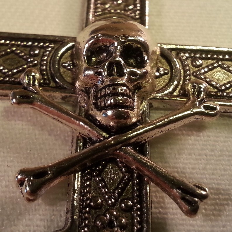Necklace Satanic Inverted Skull and Bones Cross Necklace - Etsy
