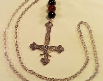 Inverted Cross Necklace With Gold or Silver Plated 30 Chain Upside Down ...