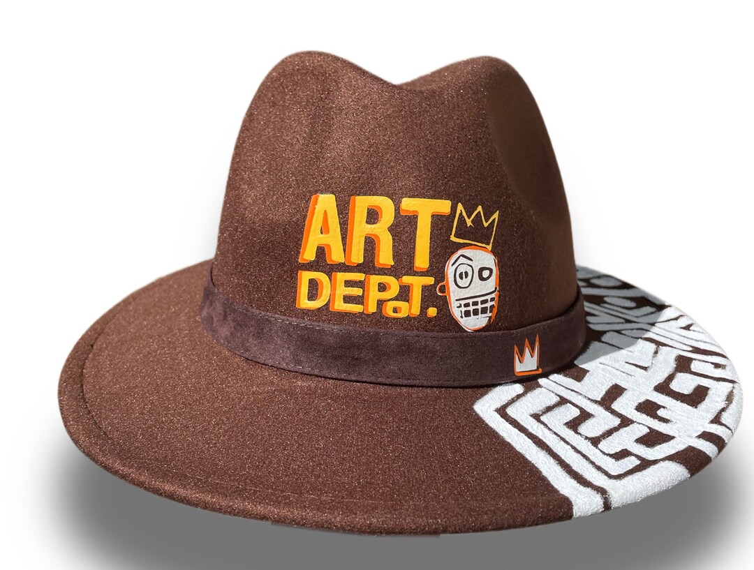 1of1 Vintage Wide Brim Fedora Custom Handpainted Graphic Pop Art Fedora ...
